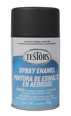 Testor - All-Purpose Enamel Spray Paint - 3oz 88.7mL Can - Flat Black ...