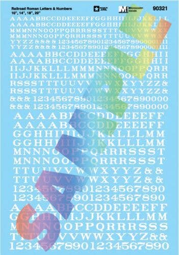Microscale - Alphabet Decal Set - Railroad Roman Letters & Numbers 10 ...