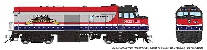 Rapido - Amtrak NPCU Cabbage Cab Car - Sound and DCC - Amtrak #90221 (Veterans Salute ...