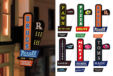 Micro Str - Animated Multi-Graphic Vertical Neon Sign Kit w/6 Overlays ...