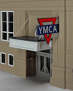 Micro Str - Animated Neon Sign - YMCA Large Logo, Double-Sided Vertical ...