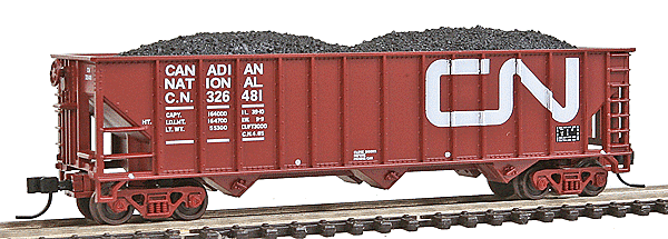 Atlas Trnm - Atlas N Trainman(R) 90-Ton 3-Bay Open Hopper, Assembled - Canadian National #326481 ...