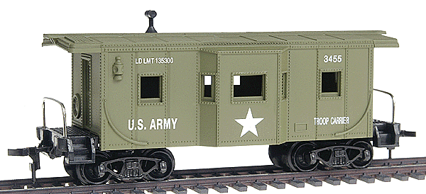 Model Pwr - Bay Window Caboose - US Army (Olive Drab) - 490-9165
