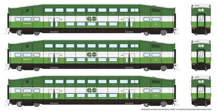 Rapido - Bi-Level Commuter 3-Coach Set - Ready to Run - Go Transit ...