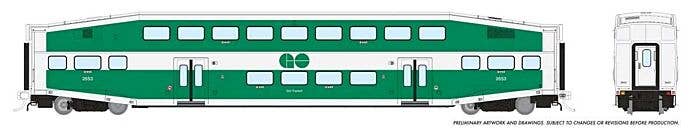 Rapido - Bi-Level Commuter Coach - Ready to Run - Go Transit Set No ...
