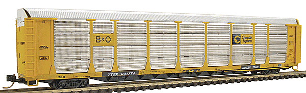 Red Caboos - Bi-Level Enclosed Auto Rack - Ready to Run - Chessie B&O w ...