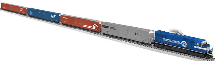 Lionel - Big Blue 86' Hi-Cube Boxcar Diesel Train-Only Set w/RailSounds ...