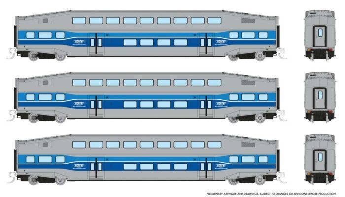 Rapido - Bilevel Commuter Coach 3-Pack - Ready to Run - AMT Montreal ...
