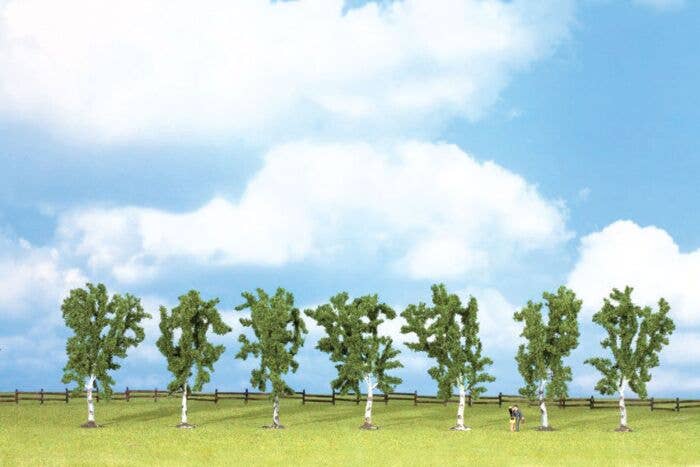 Walthers - Birch Trees pkg(7) - 3-15/16" 10cm w/Flat Base - 949-1164