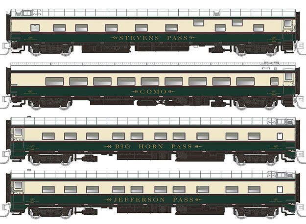 Rapido - BN Executive 4-Car Set - Ready to Run - Panorama Line(TM) - Burlington Northern ...