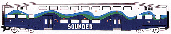 Athearn - Bombardier Bi-Level Commuter Cab Car - Sounder (Seattle ...
