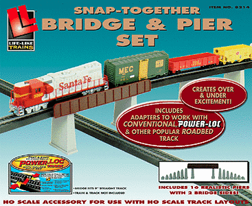 Life-Like - Bridge/Pier Set - Power-Loc(TM) - 433-8214