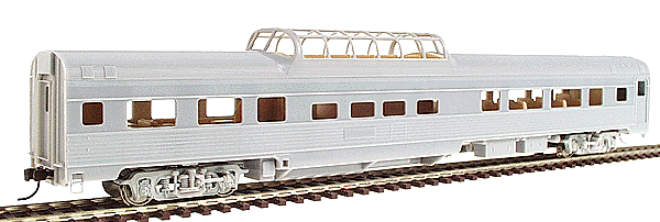 Walthers - Budd Dome Coach - Assembled - Undecorated - 932-6480