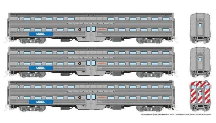 Rapido - Budd Gallery Bi-Level Commuter Cab Coach & 2 Coach Set - Ready ...