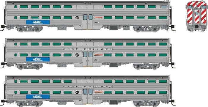 Rapido - Budd Gallery Commuter 2 Coach & Cab Car Set - Ready to Run - Metra #809, 754, 779 ...
