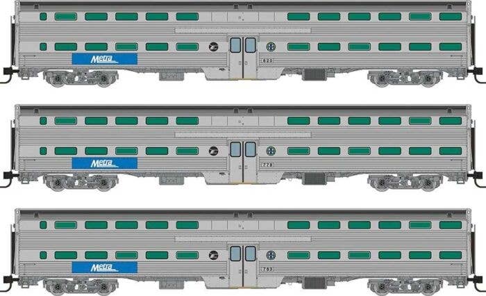 Rapido - Budd Gallery Commuter Coach 3-Pack - Ready to Run - Metra #763 ...
