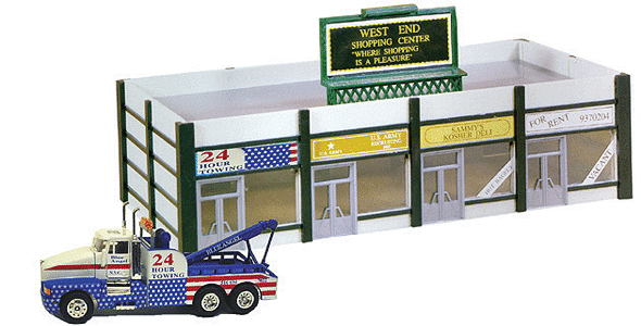 Model Pwr - Built-Up Buildings - Lighted w/2 Figures & Truck - West End ...