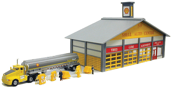 Model Pwr - Built-Up Buildings Lighted w/Two Figures and Truck - Shell ...