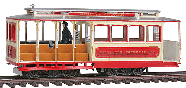 Bachmann - Cable Car - Standard DC - Baltimore (white, red) - 160-60533