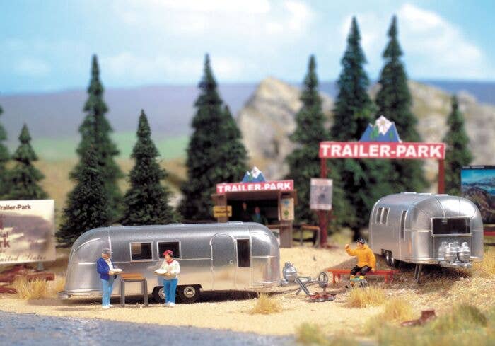 Walthers - Camp Site with Two Trailers - Kit - Two Camping Trailers ...