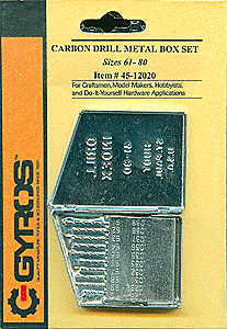 Gyros - Carbon Drill Bit Set - Metal Storage Box w/#61-80 Bits - 321 ...