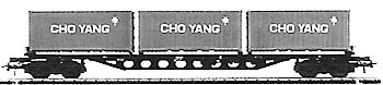 Roco - Carrier w/3 Containers - Cho Yang - 625-46780