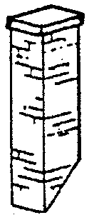 Mile Post - Chimney - Square, Brick - 465-2862