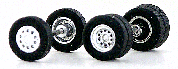 Herpa - Chrome Semi Truck Wheels - 2 Front, 4 Rear Axles - 326-5426