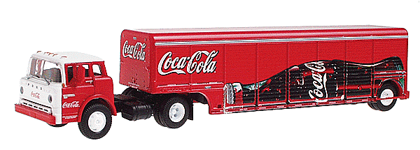 Athearn - Coca-Cola(R) Ford "C" Cab w/Beverage Trailer - "Coca-Cola" w ...