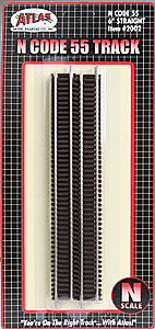 Atlas - Code 55 Straight Track - Nickel-Silver Rail, Brown Ties - 6" 15 ...