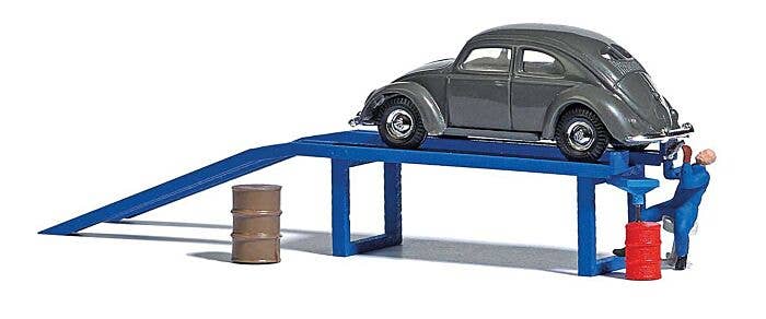 Busch - Complete Miniature Scene - Oil Change Ramp, VW Old Beetle ...