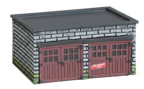 Imex - Concrete Block 2-Car Garage - Perma-Scene(TM) - Assembled - 353-6351