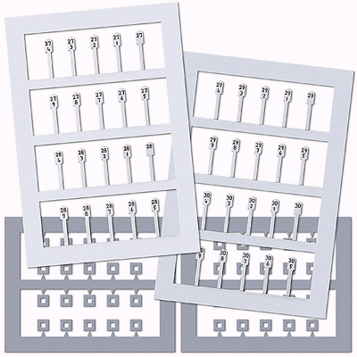 Busch - Concrete Milepost/Kilometer Post Set - Laser-Cut Kit - 189-8798