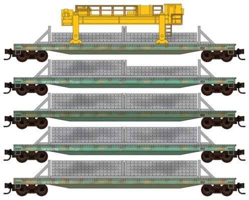 MicroTrain - Concrete Tie Loader 5-Pack w/Load and Loading Machine ...