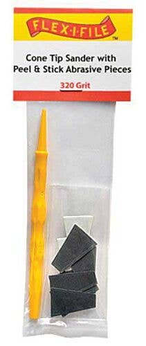 Profile - Cone-Tip Sander - 320 Grit Abrasive Pieces (10) & Handle ...