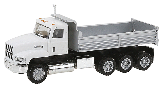 Herpa - Construction Equipment Mack Tri-Drive Dump Truck - White Cab ...