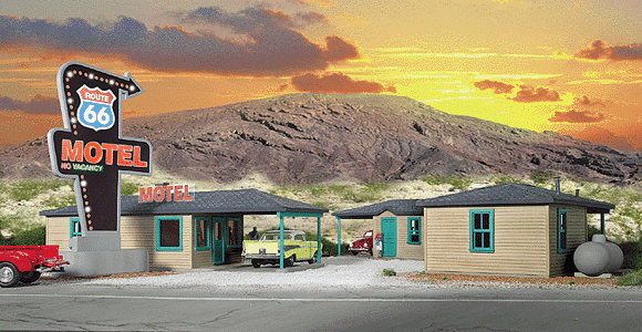 Walthers - Cornerstone Series(R) Built-ups - Route 66 Motel w/Lighted ...