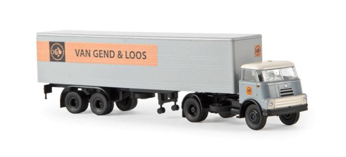 Brekina - DAF DO 2000 Semi Tractor w/Van Trailer - Assembled - Van Gend ...