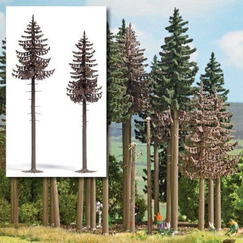 Busch - Dead Spruce Trees - 16 & 18cm Tall pkg(2) - 189-6167