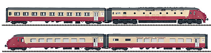 Trix - Diesel Class DE 1001-1003 TEE I Express Railcar Train - Standard ...