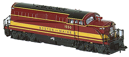 Life-Like - Diesel EMD BL2 Powered - Boston & Maine #1550 (yellow stripe) - 433-7620