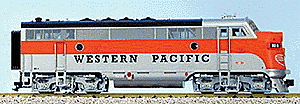 USA - Diesel EMD F3A Powered - Western Pacific (silver, orange) - 748-22367
