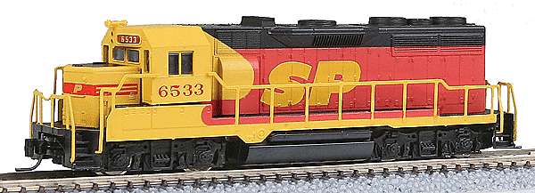 MicroTrain - Diesel EMD GP35 Powered - Southern Pacific #6533 (SPSF Merger Scheme, red, yellow ...