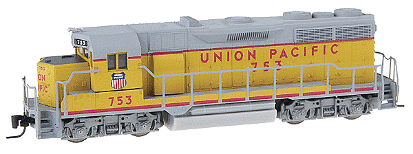 MicroTrain - Diesel EMD GP35 Powered; Union Pacific #753 (yellow, gray, red stripe) - w/Magne ...