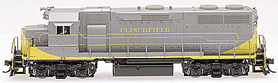 Atlas - Diesel EMD GP38 Early Version w/Low Nose Powered - Clinchfield - Painted (gray, yellow ...