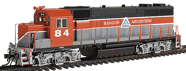 Atlas - Diesel EMD GP38 Low Nose Early Version - Powered - Bangor & Aroostook #84 (black, red ...