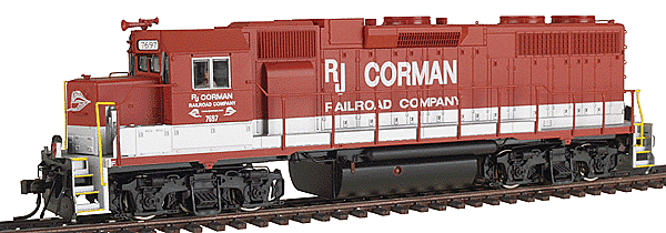 Atlas - Diesel EMD GP38 Low Nose Early Version - Powered - RJ Corman #7697 (red, silver) - 150-9178