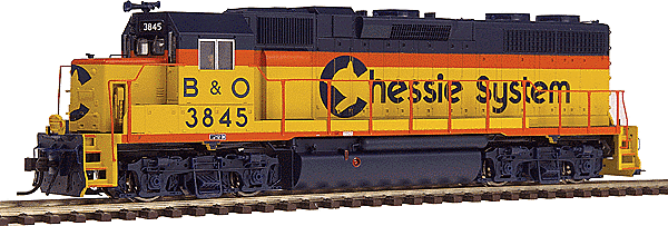 Atlas - Diesel EMD GP38 w/Low Nose; Powered - Chessie System/B&O #3845 (yellow, blue, vermillion ...