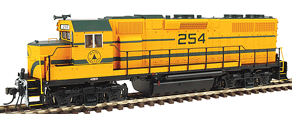 Atlas - Diesel EMD GP38 w/Low Nose; Powered - Maine Central #252 (Harvest Gold, green); Angled ...
