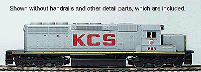 Athearn - Diesel EMD SD40-2 Snoot Nose Powered - Kansas City Southern #2 (gray) - 140-4808